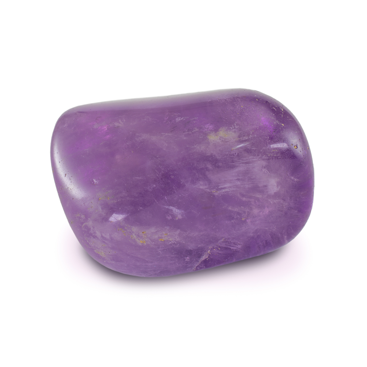 Polished pastel color amethyst stone isolated on white backgroun ...